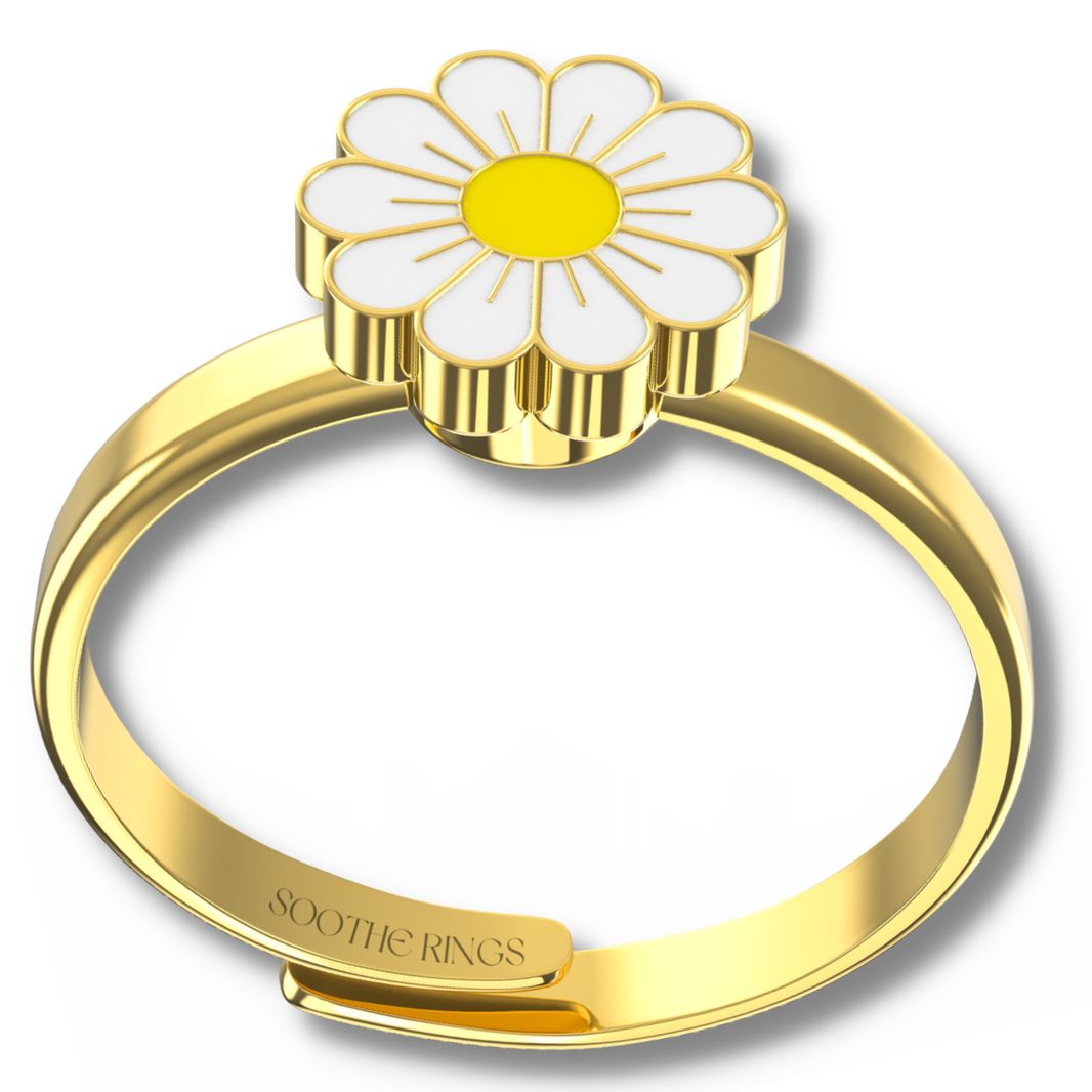 Anxiety Daisy Fidget Ring - Adjustable – Soothe Rings